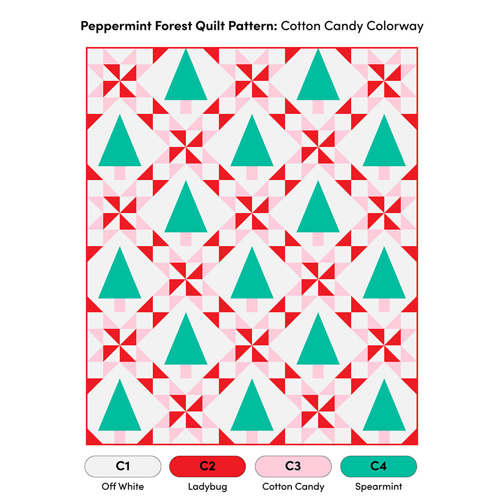 Peppermint Forest Quilt Pattern Colorways – Corinne Sovey Design Studio